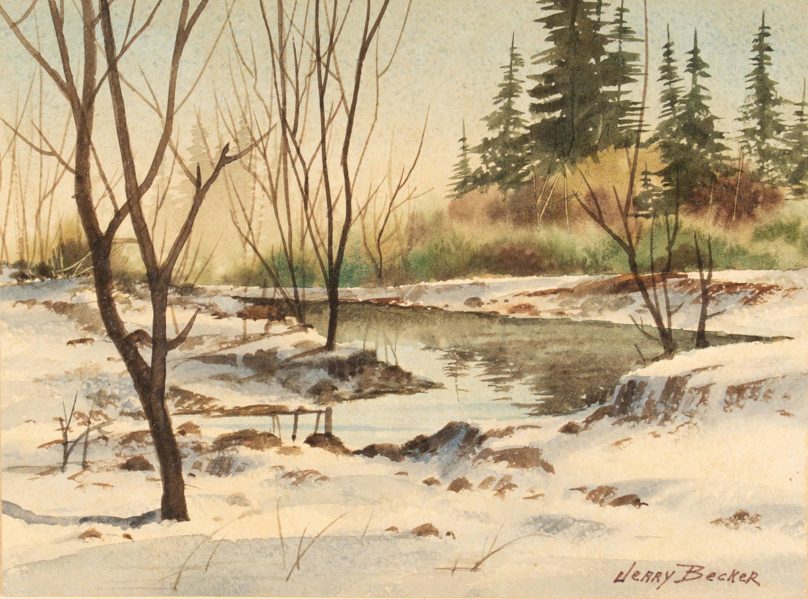 Jerry Becker, "winter Reflections" Auction