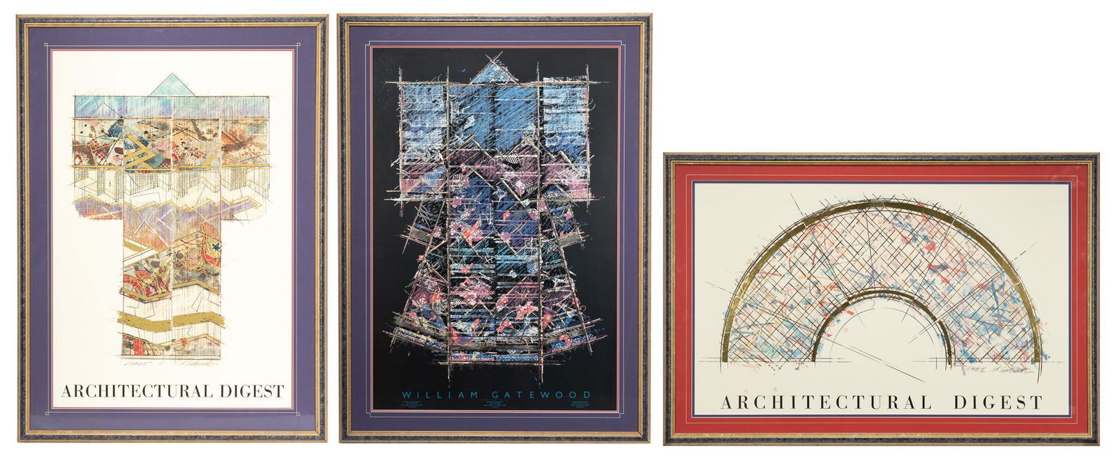 William Gatewood, (3) Architectural Digest Signed Lithos