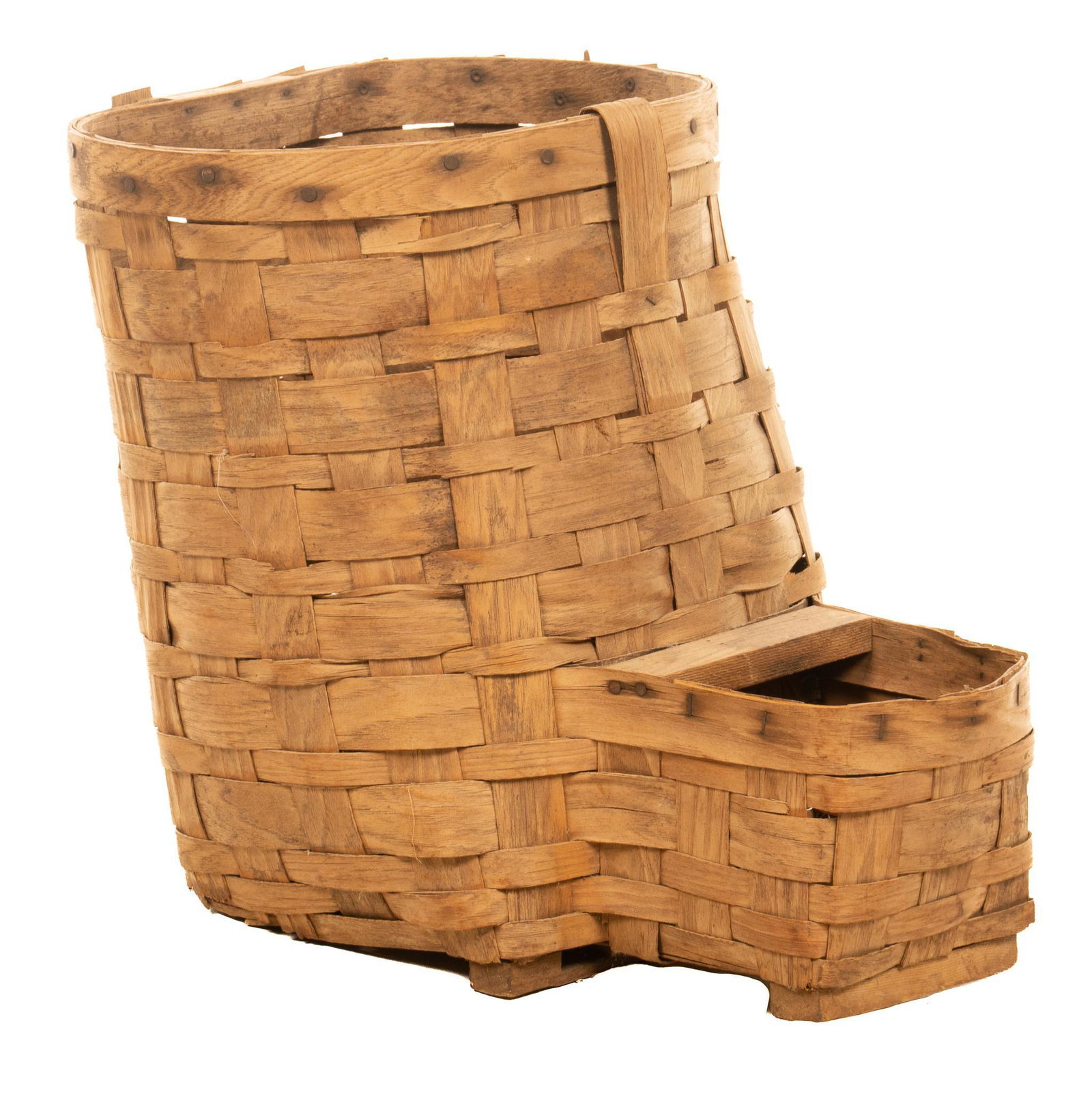 Vintage Split Wood Basket Backpack Auction