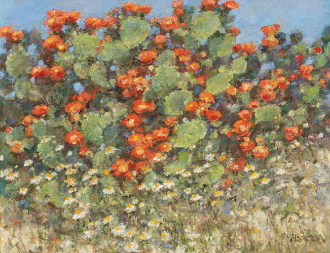 Robert Hamman, "red Bloom Cactus", 2022