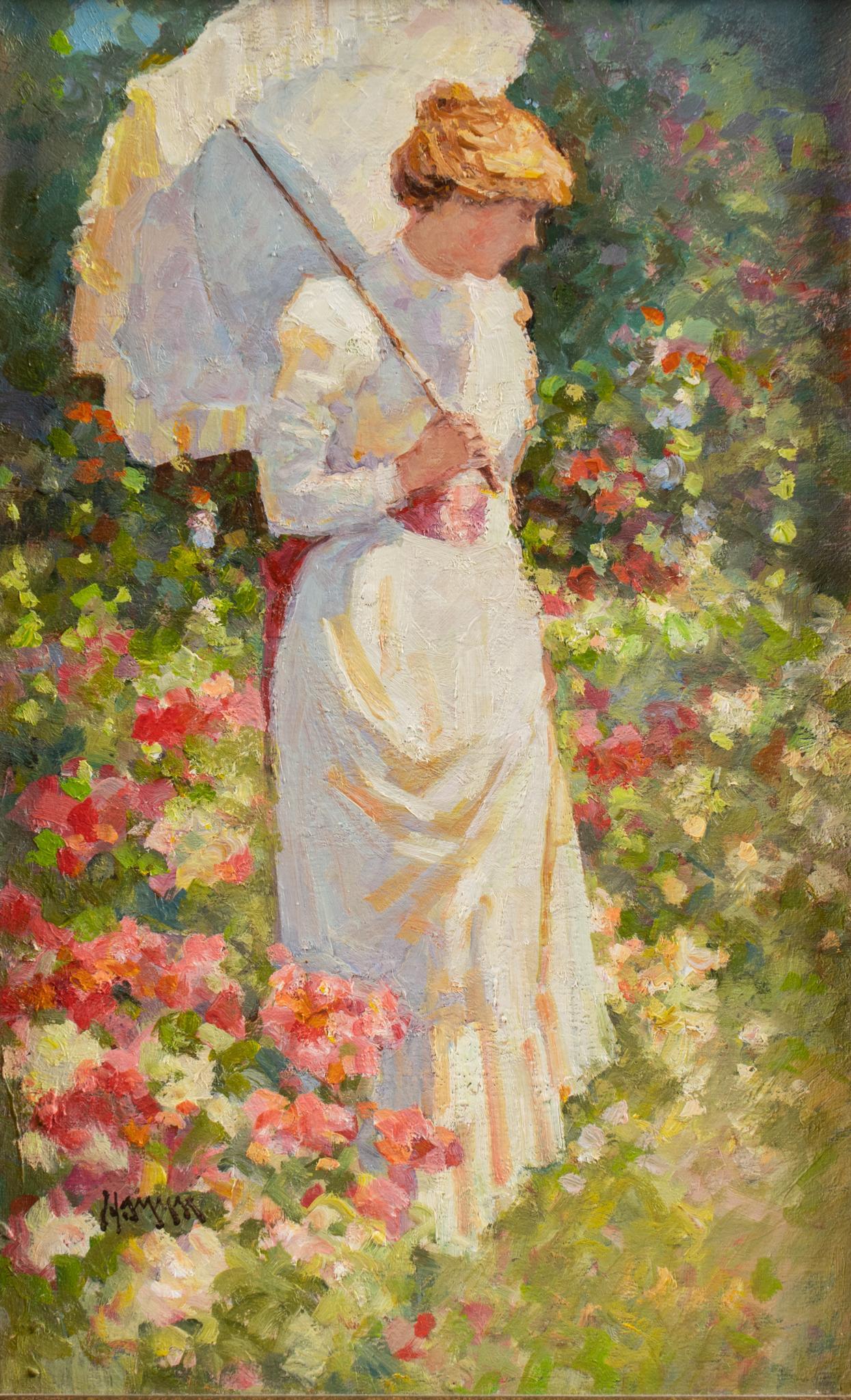 Robert Hamman, Lady In A Garden Auction
