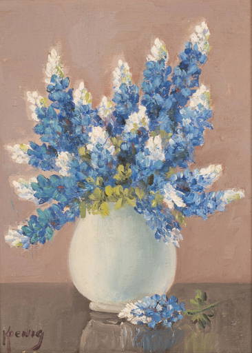 Ike Koenig, Vase Of Bluebonnets