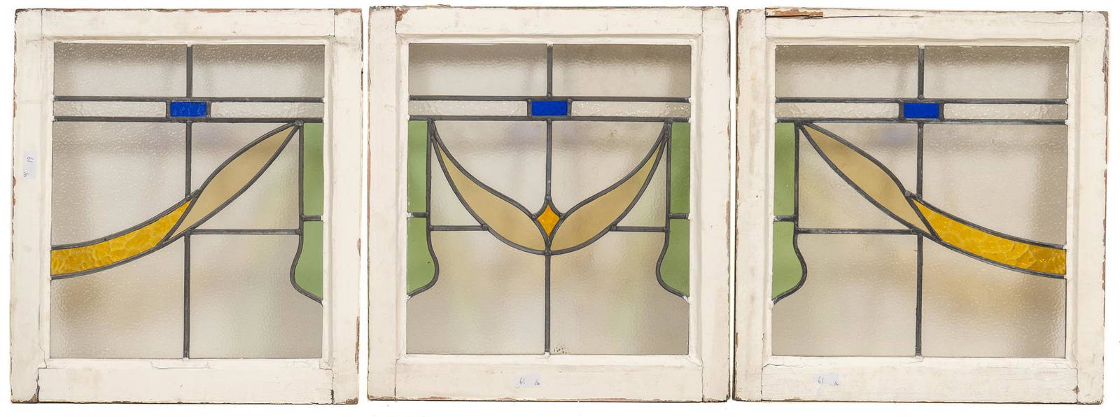 (3) Stained Glass Window Panels Auction