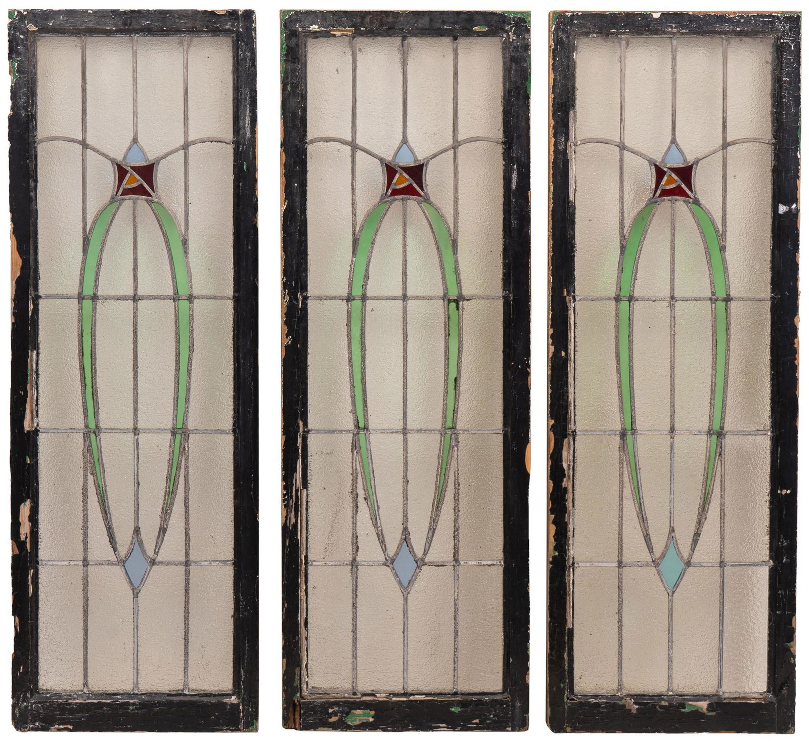 (3) Stained Glass Window Panels