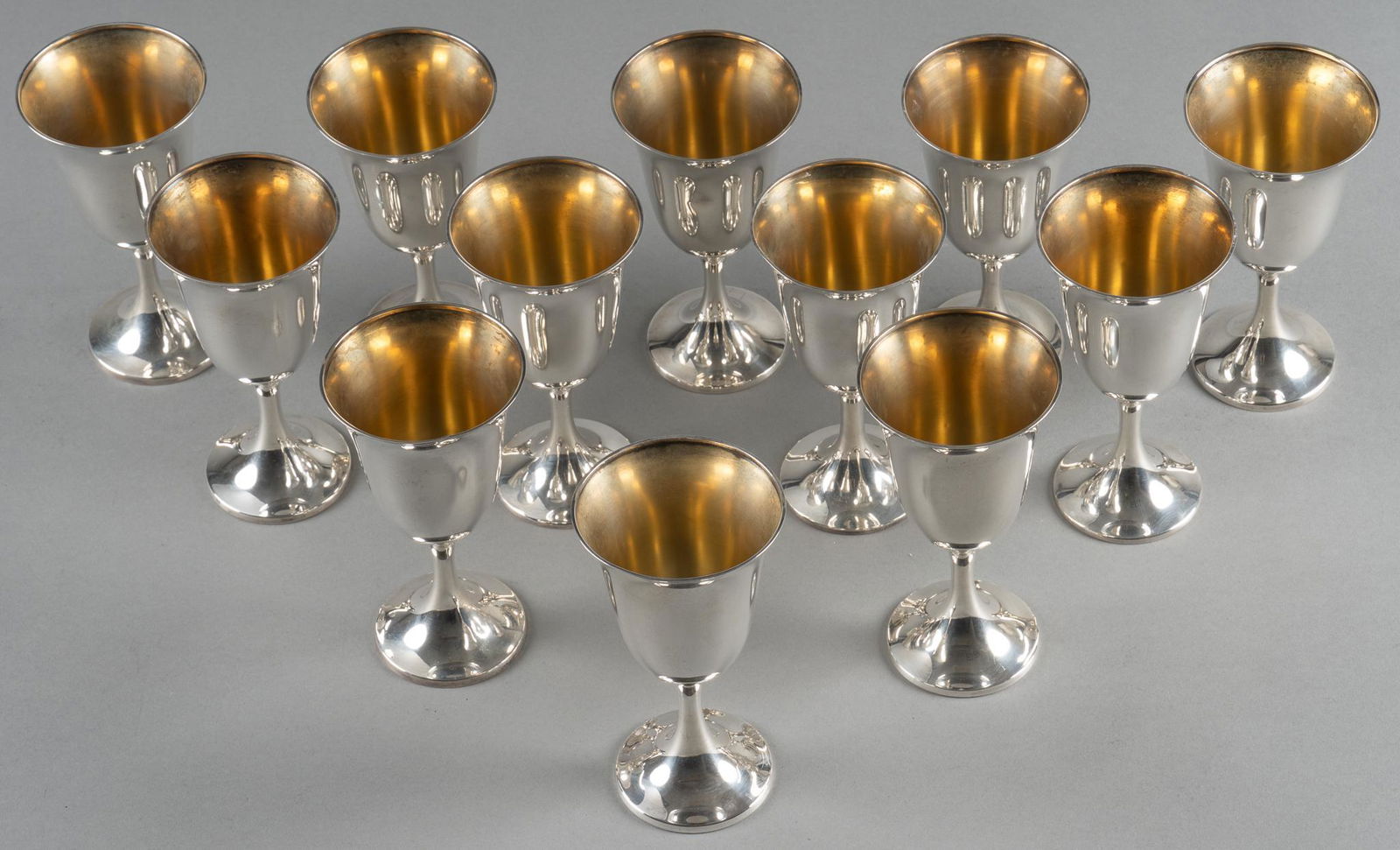 Set Of (12) Vintage Gorham Sterling Silver Goblets Auction