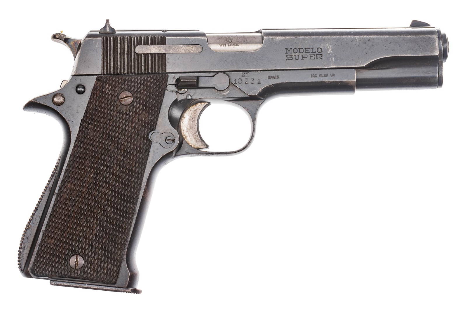 Spanish Star Modelo Super 9mm Largo Semi Auto Pistol Auction