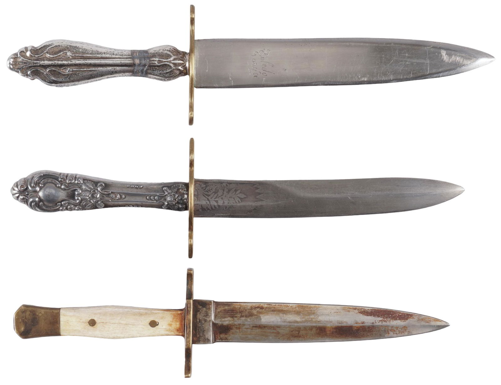 Collection Of 3 Vintage Large Daggers & Dirk Auction