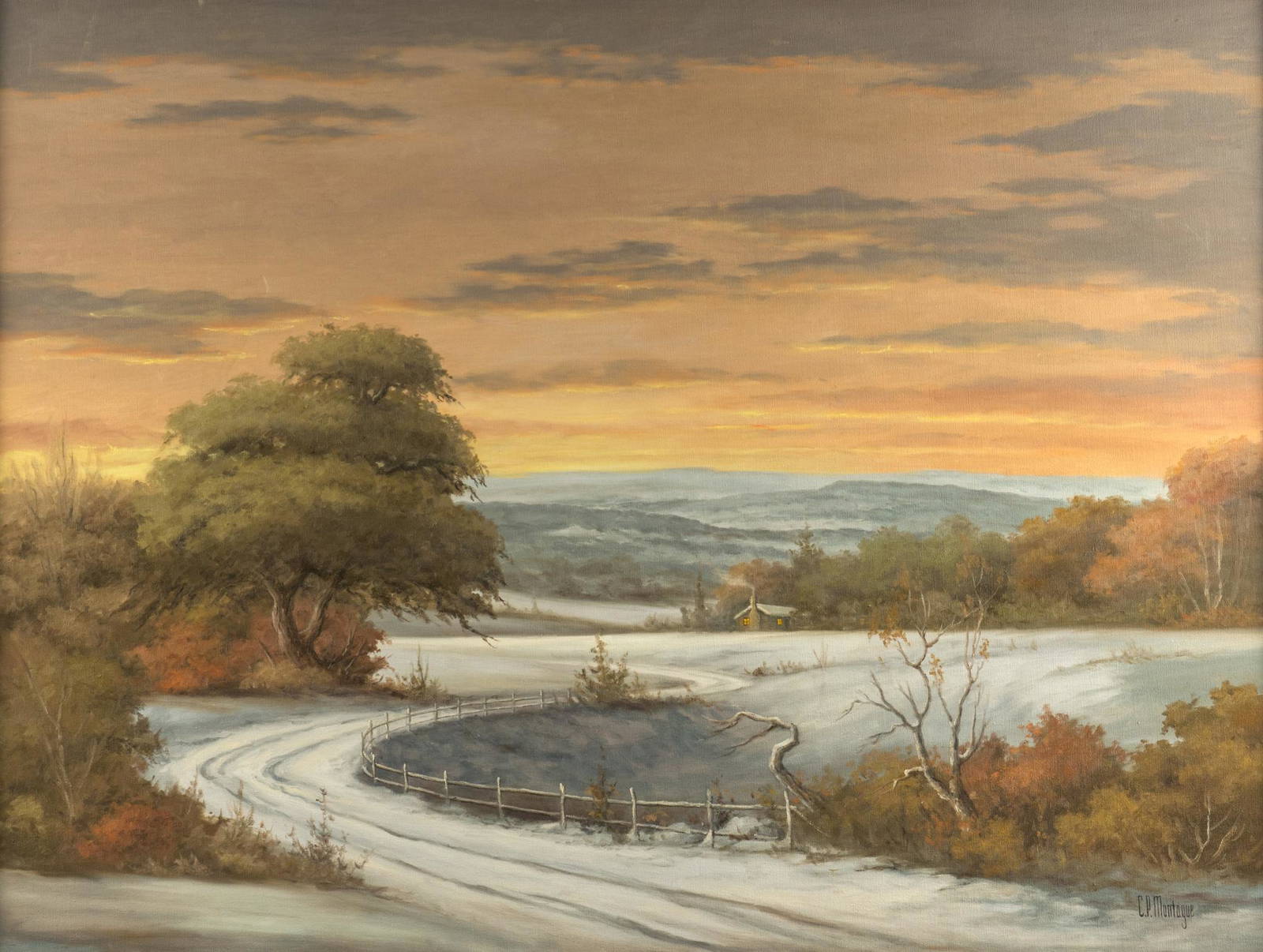 C. P. Montague, Snow Scene Auction