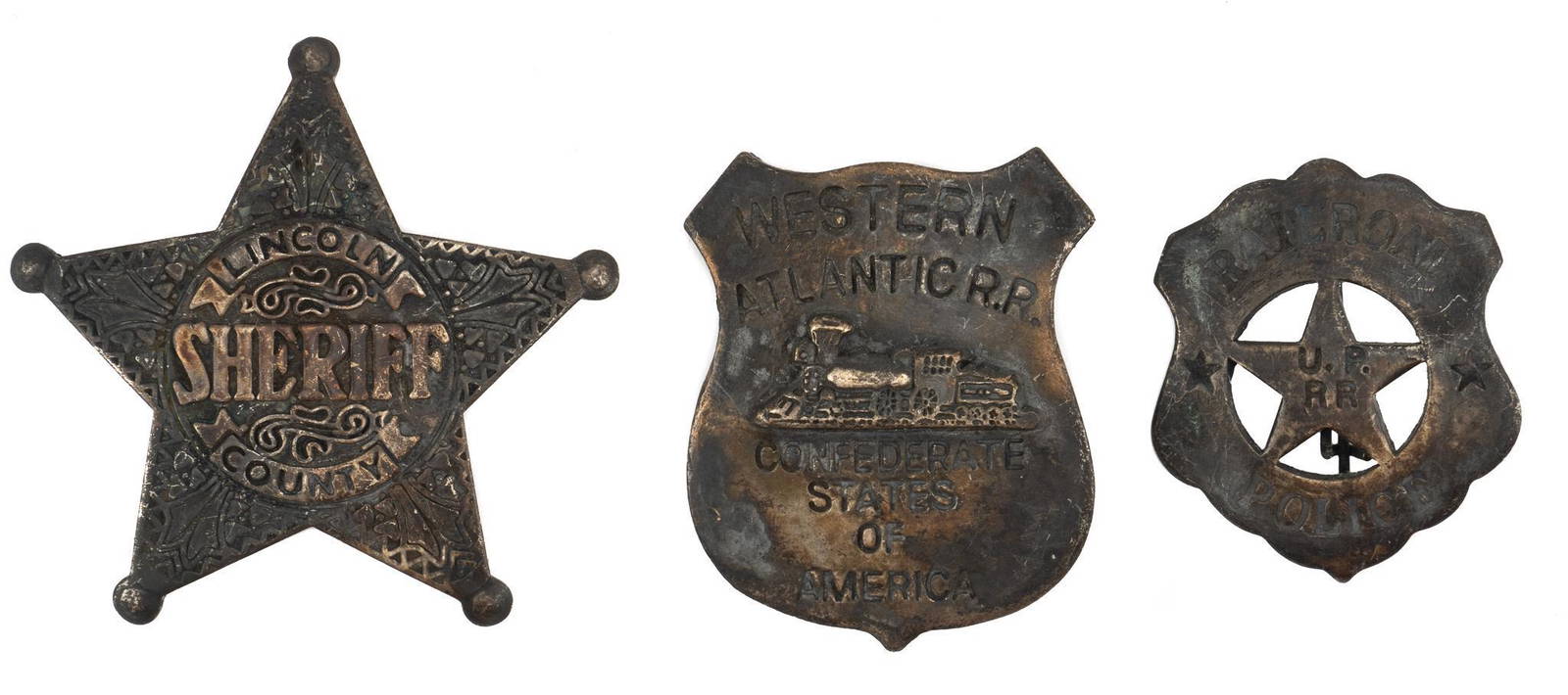 (3) Vintage Police Badges Auction