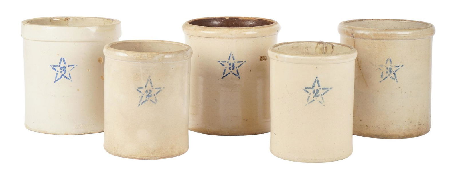 (5) Antique Star Pottery Works (tx) Crocks And Jars Auction