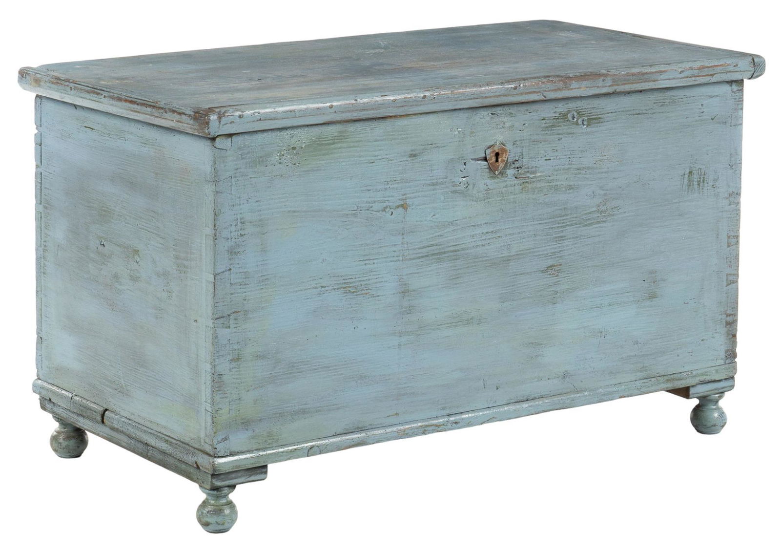 Rustic Painted Wooden Chest Auction