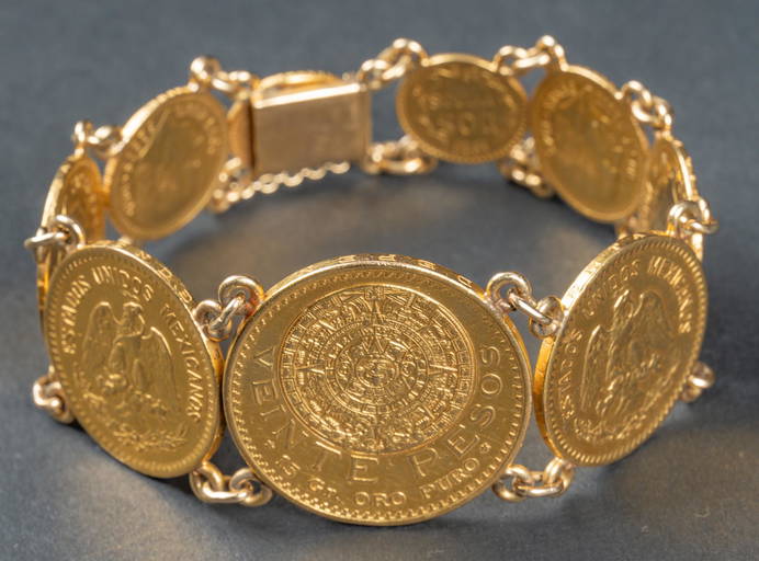 Mexican Gold Coin Bracelet