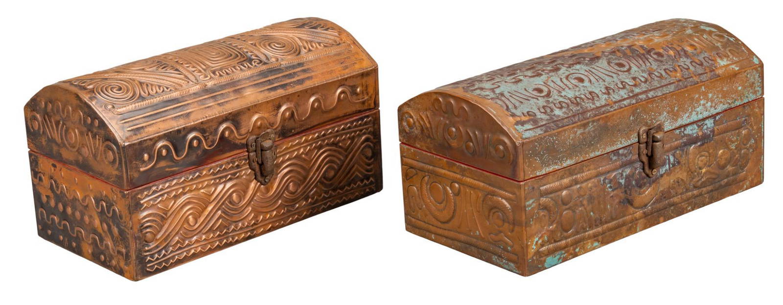 Pair Of Copper Chests Auction