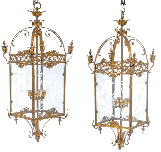 Pair Of Neoclassical Style Light Pendants