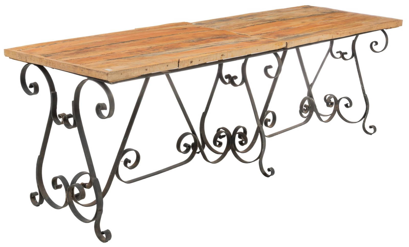 Rustic Wrought Iron Table Auction