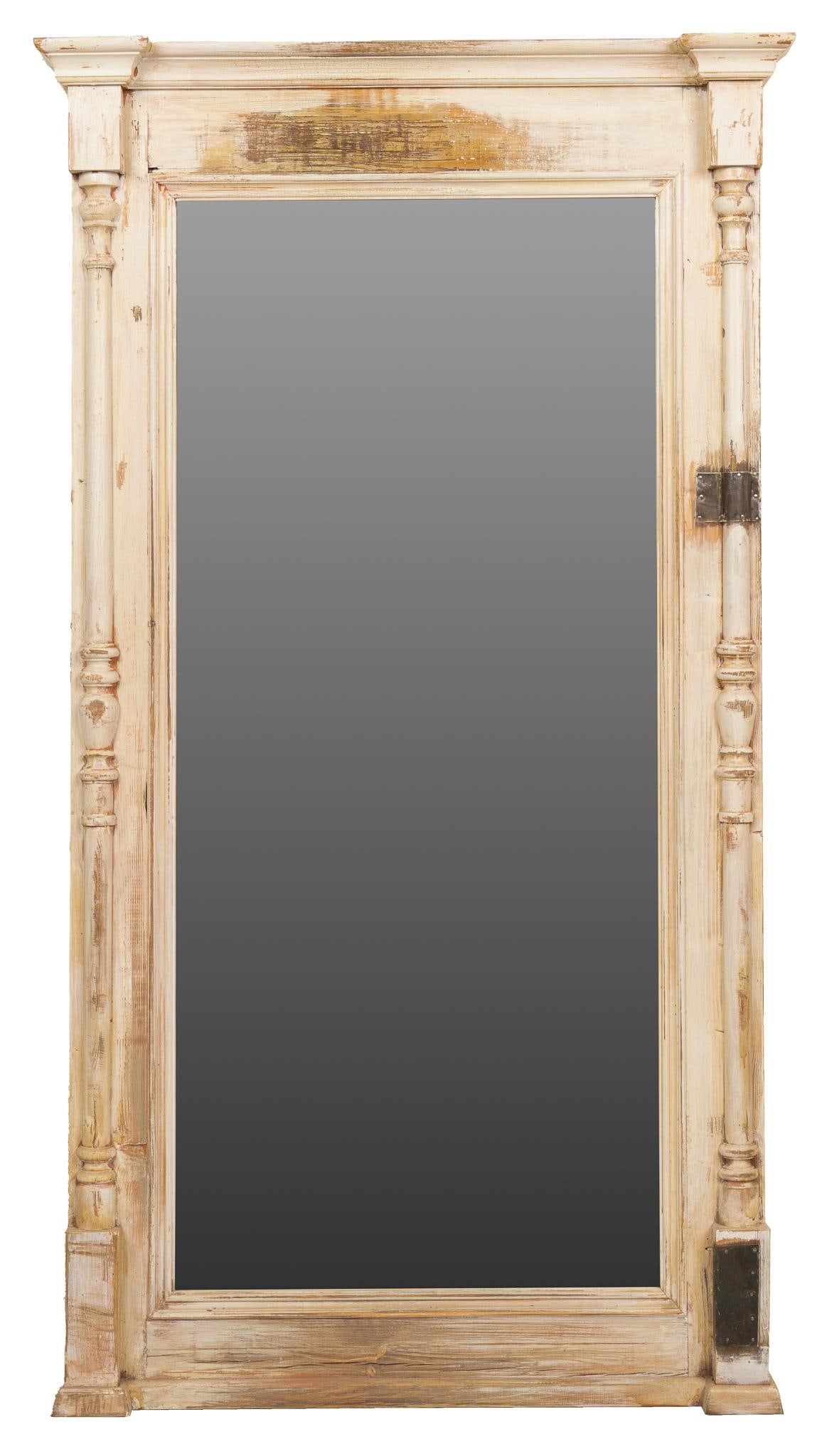 Rustic Painted Full Length Mirror Auction