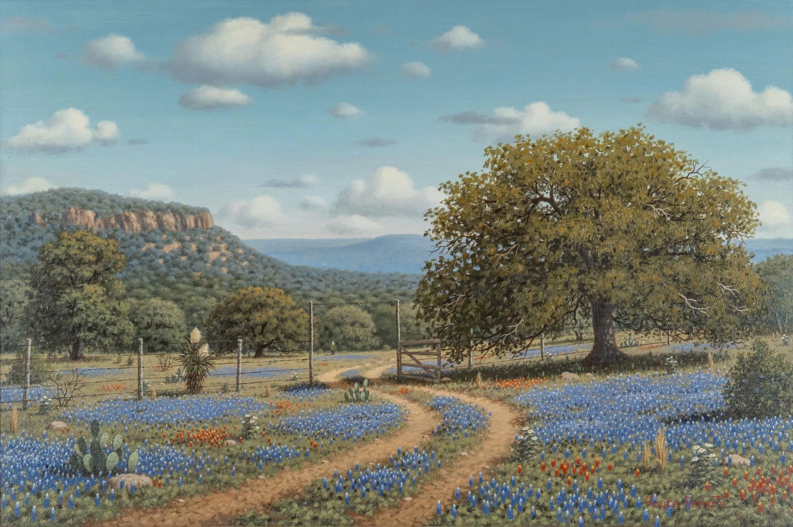 Royce Roberts, Bluebonnet Landscape Auction
