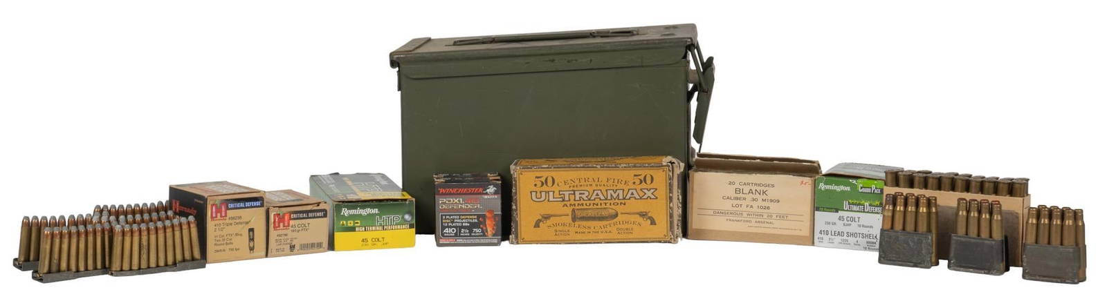 245 Rounds Of Mixed 45 Lc, 410, 30 Carbine & Military Blanks Auction