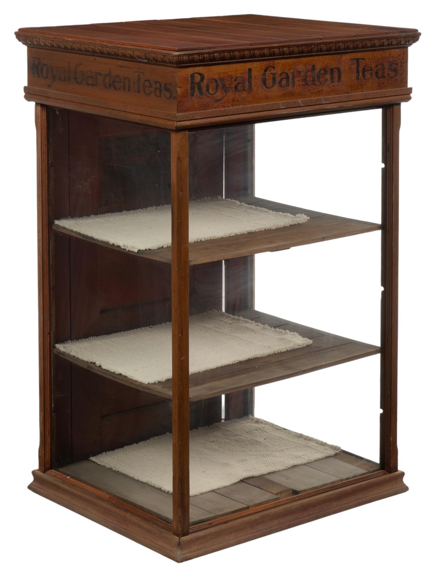 Antique Royal Garden Teas Display Case Auction