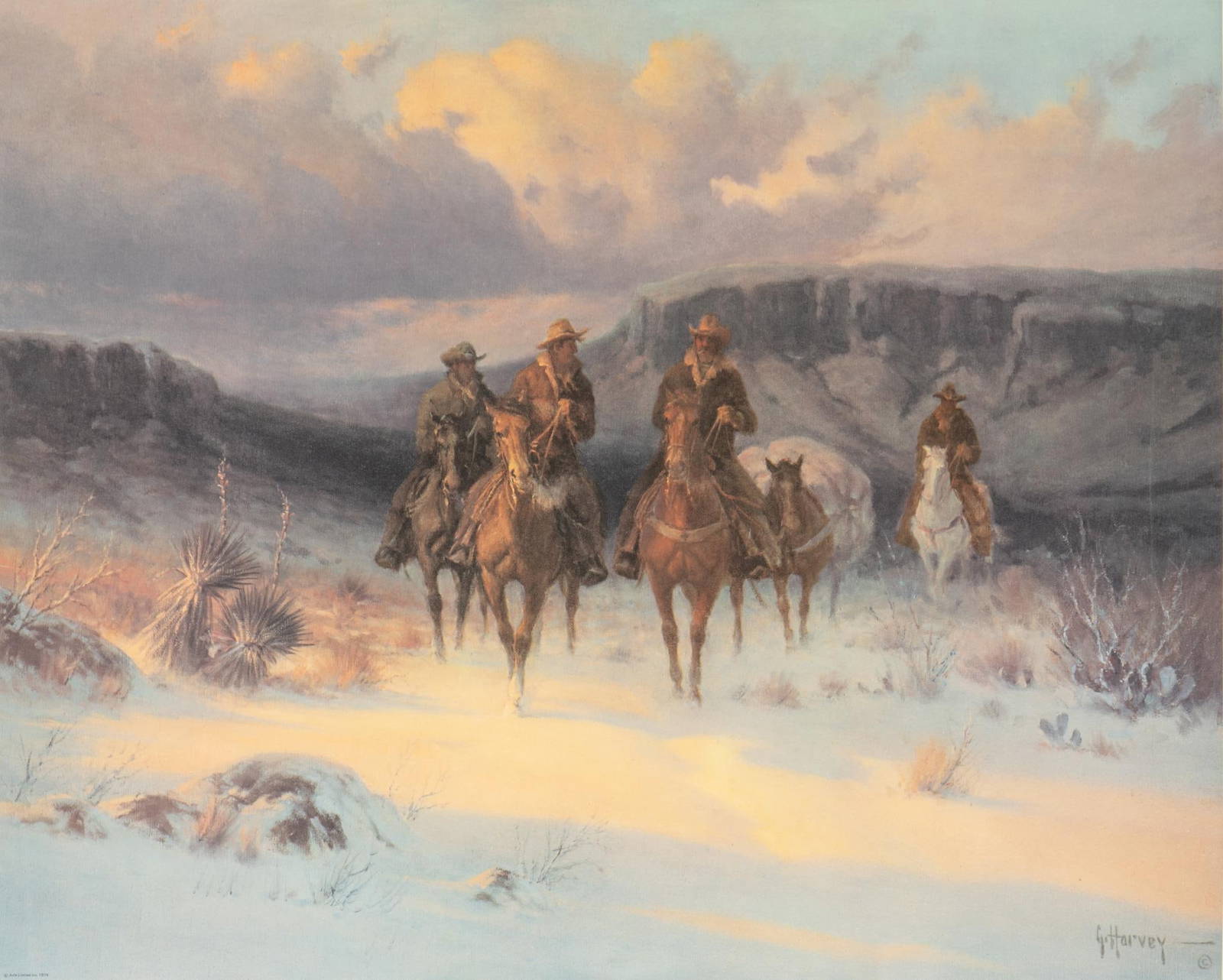 G. Harvey, "carefree Cowboys", 171/500 Auction