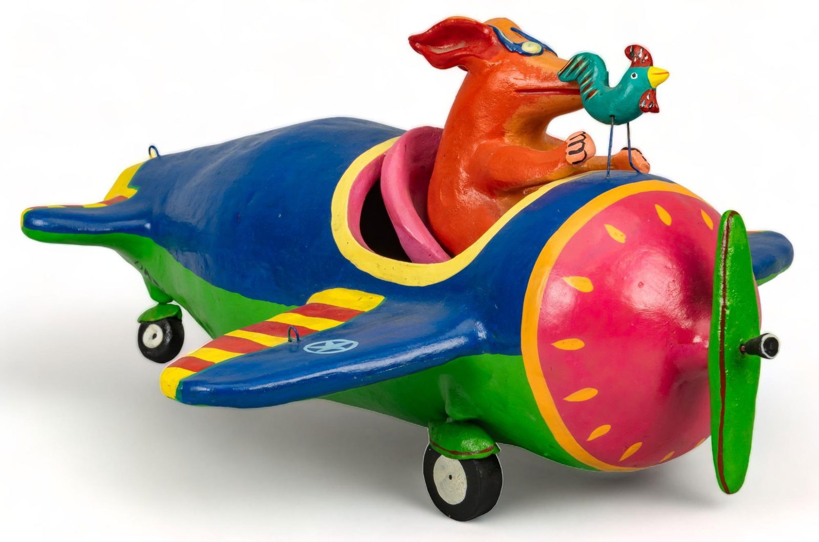 Mexican Folk Art Ceramic Airplane Auction