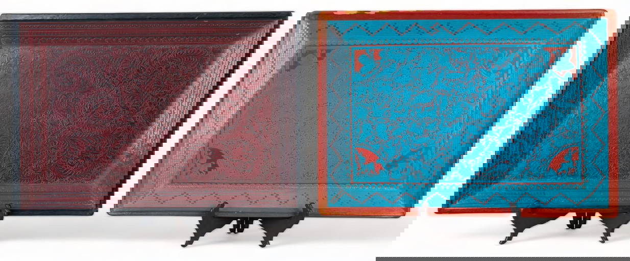 (2) Lacquerware Trays