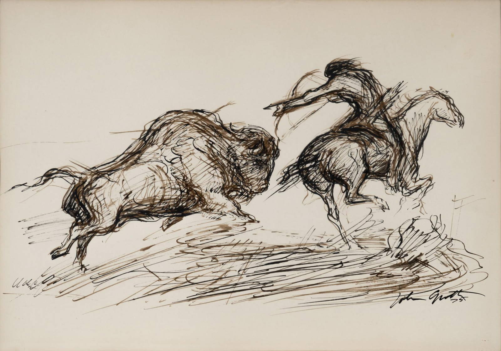 John Groth, Buffalo Hunt, 1975 Auction