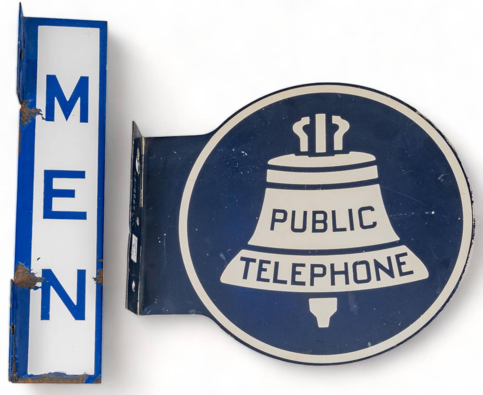 (2) Vintage Flange Signs Auction