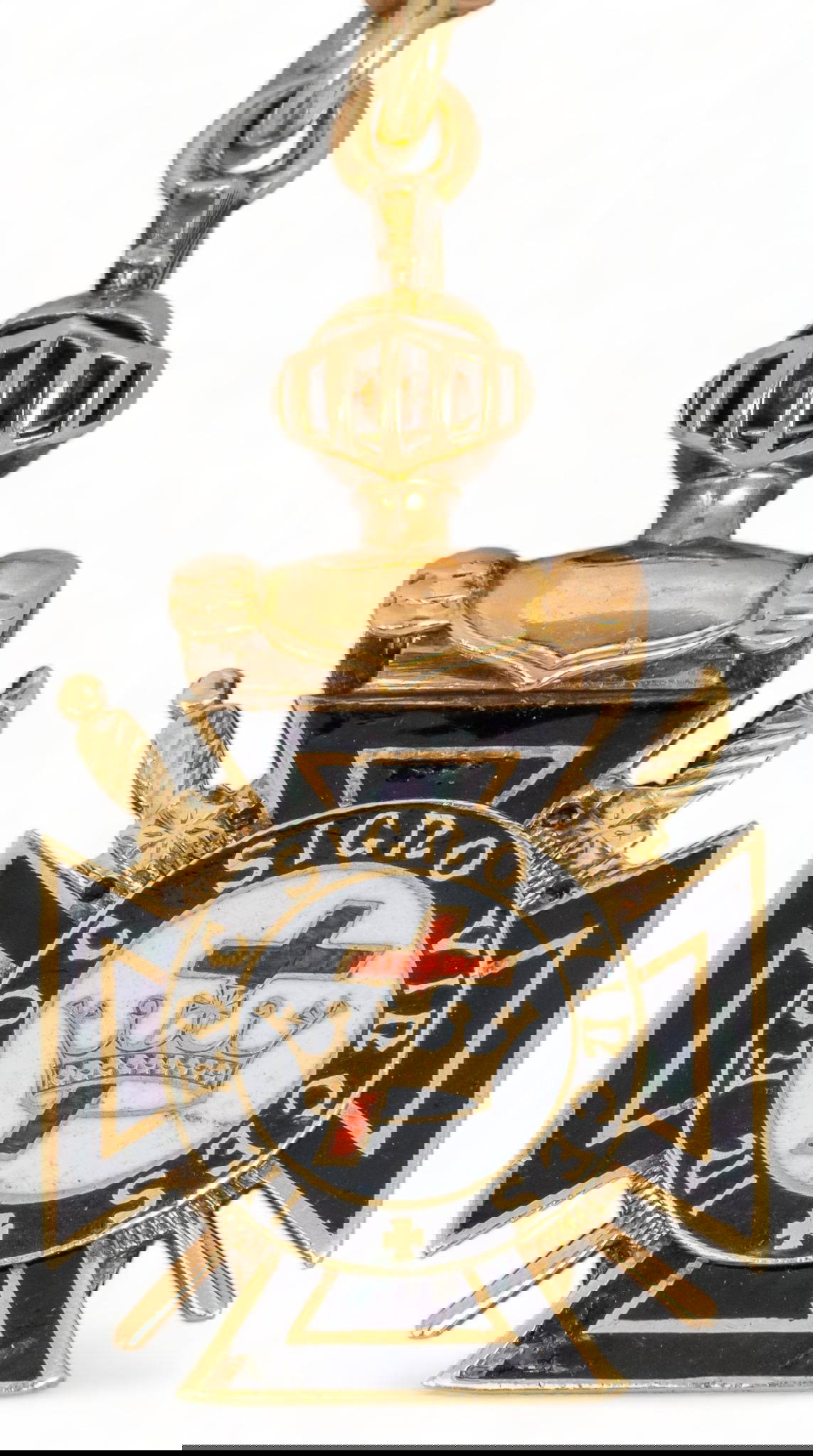 Antique 14k Rose Gold Knights Templar Masonic Watch Fob Pendant ...