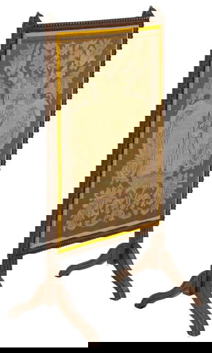 French Embroidered Fire Screen