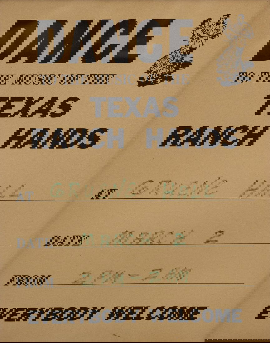 Vintage Gruene Hall Dance Poster Auction