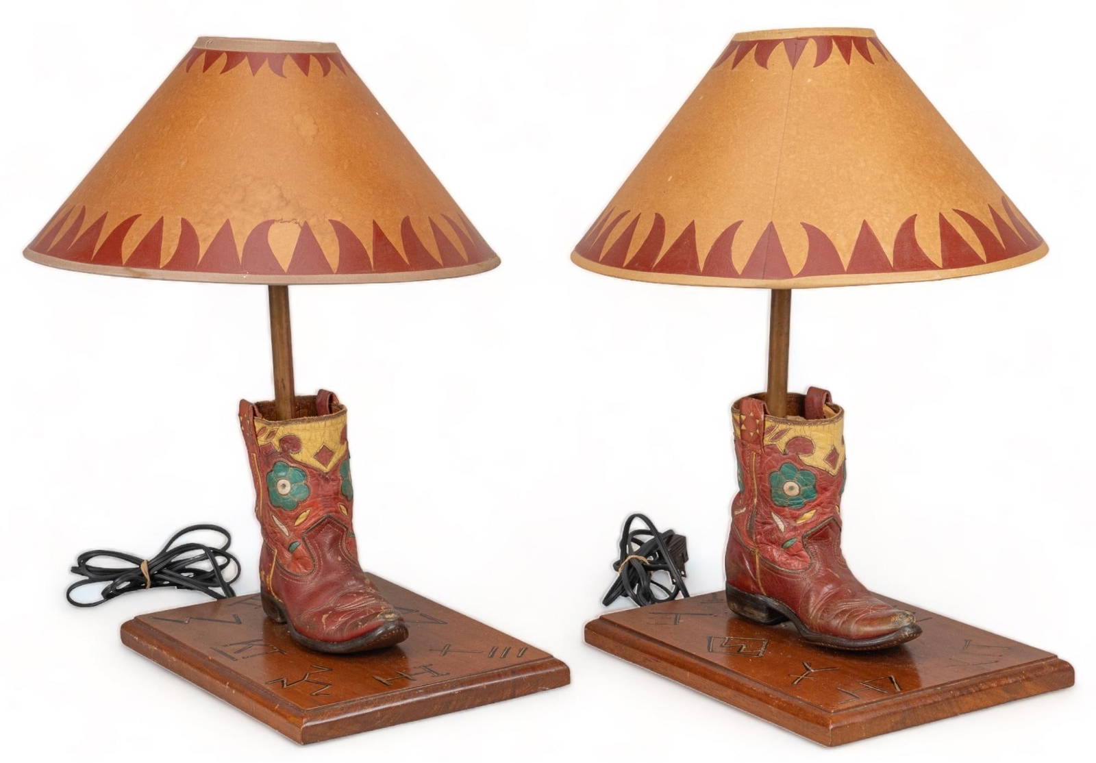(2) Western Cowboy Boot Lamps Auction
