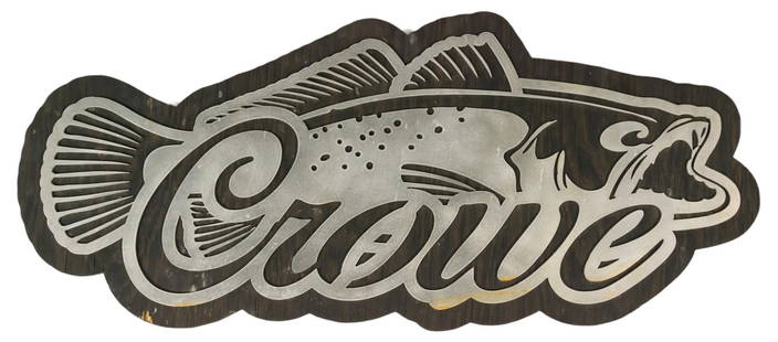 Wooden Fish Sign