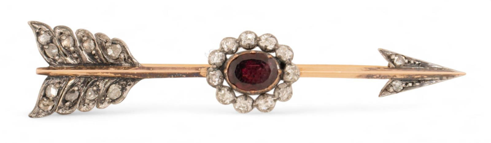 Diamond And Ruby Arrow Pin