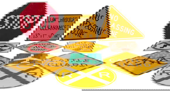 Street Signs Incl. Stop, One Way And No Parking Auction