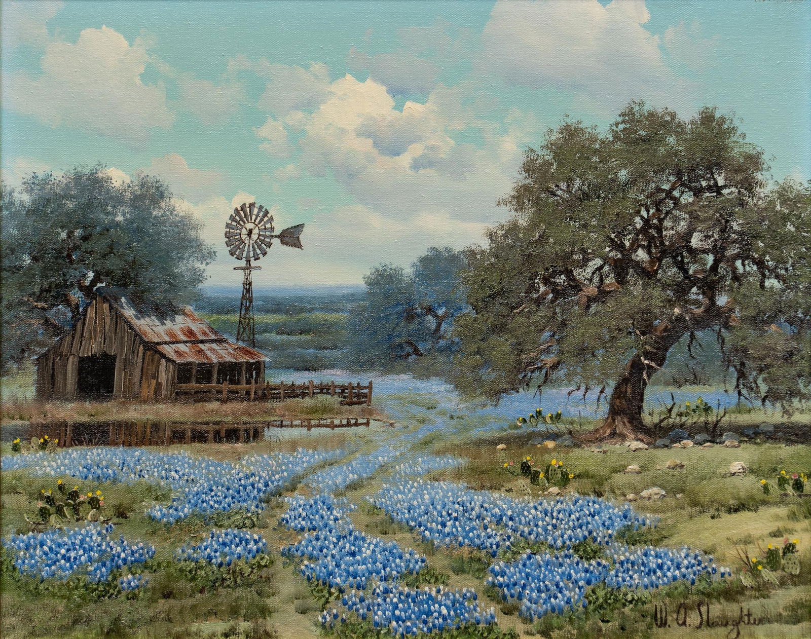 William A. Slaughter, Bluebonnet Landscape Auction
