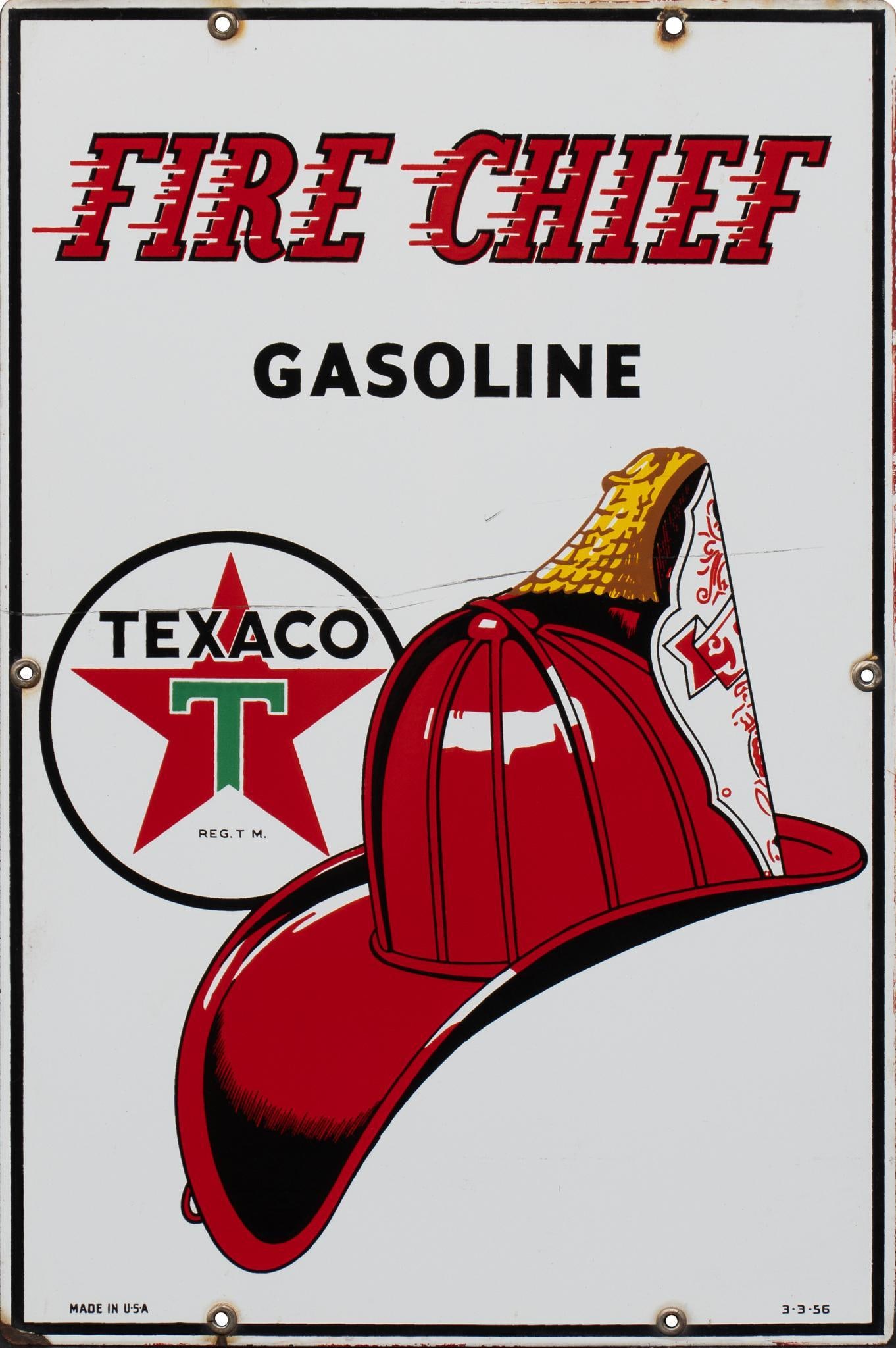 Texaco Fire Chief Sign Auction