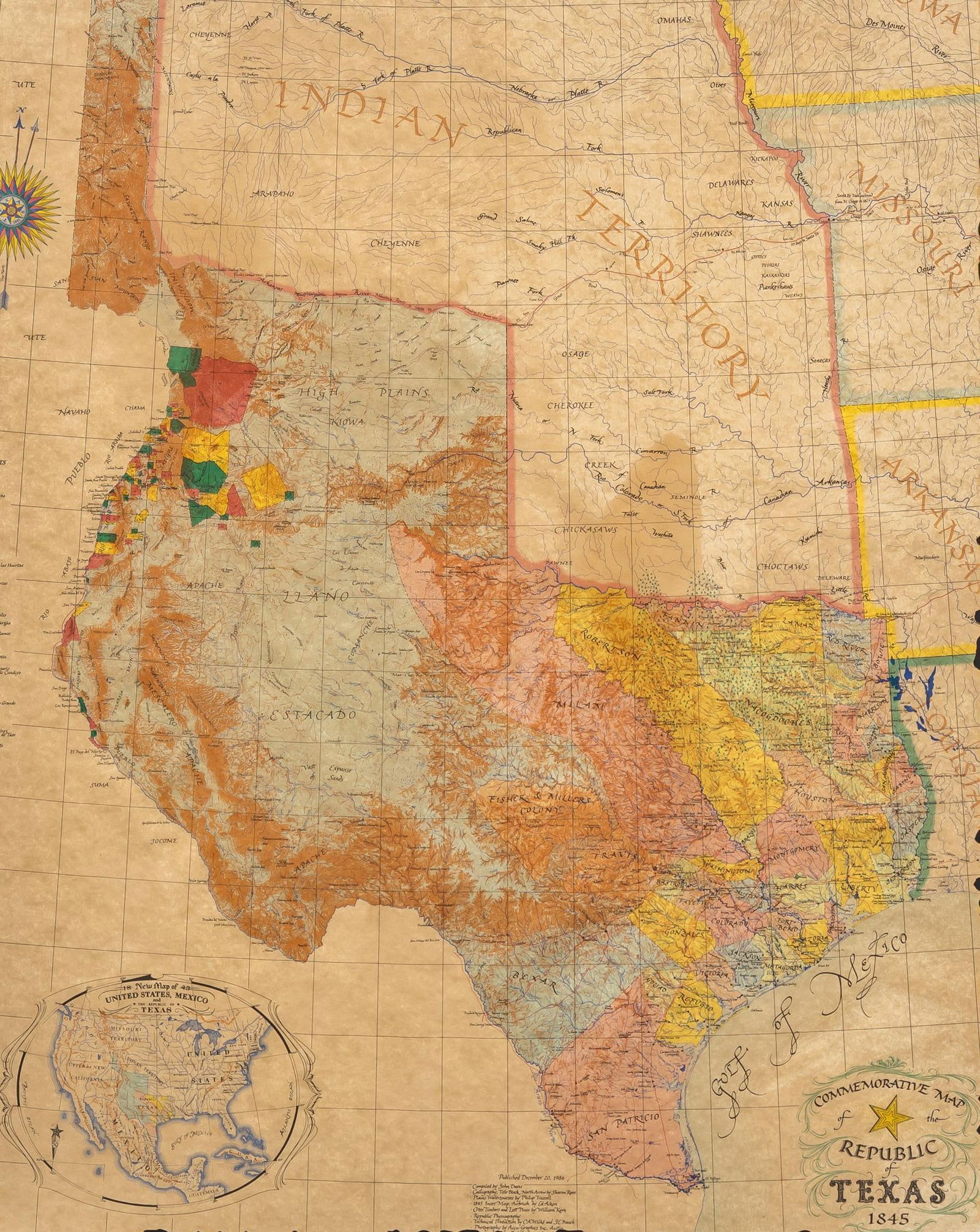 1845 Commemorative Map Of Texas Auction