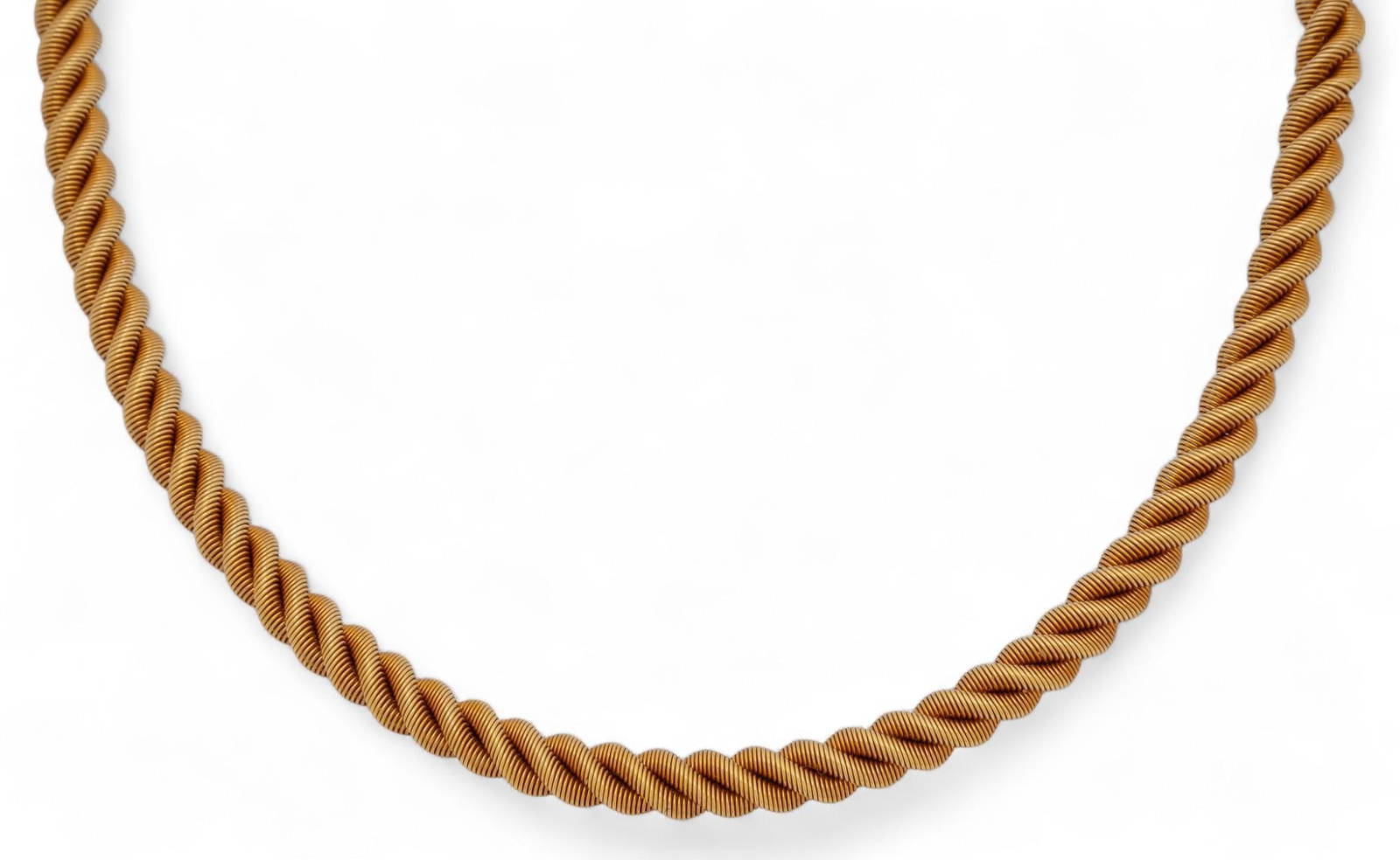 18k Gold Silk Rope Chain Necklace Auction