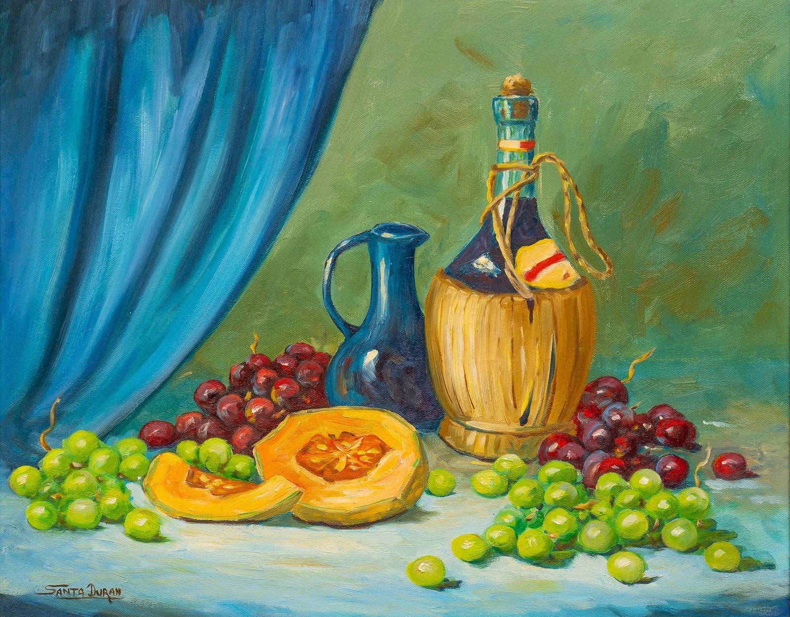 Santa Duran, Fruit And Wine Still Life, 1978 Auction