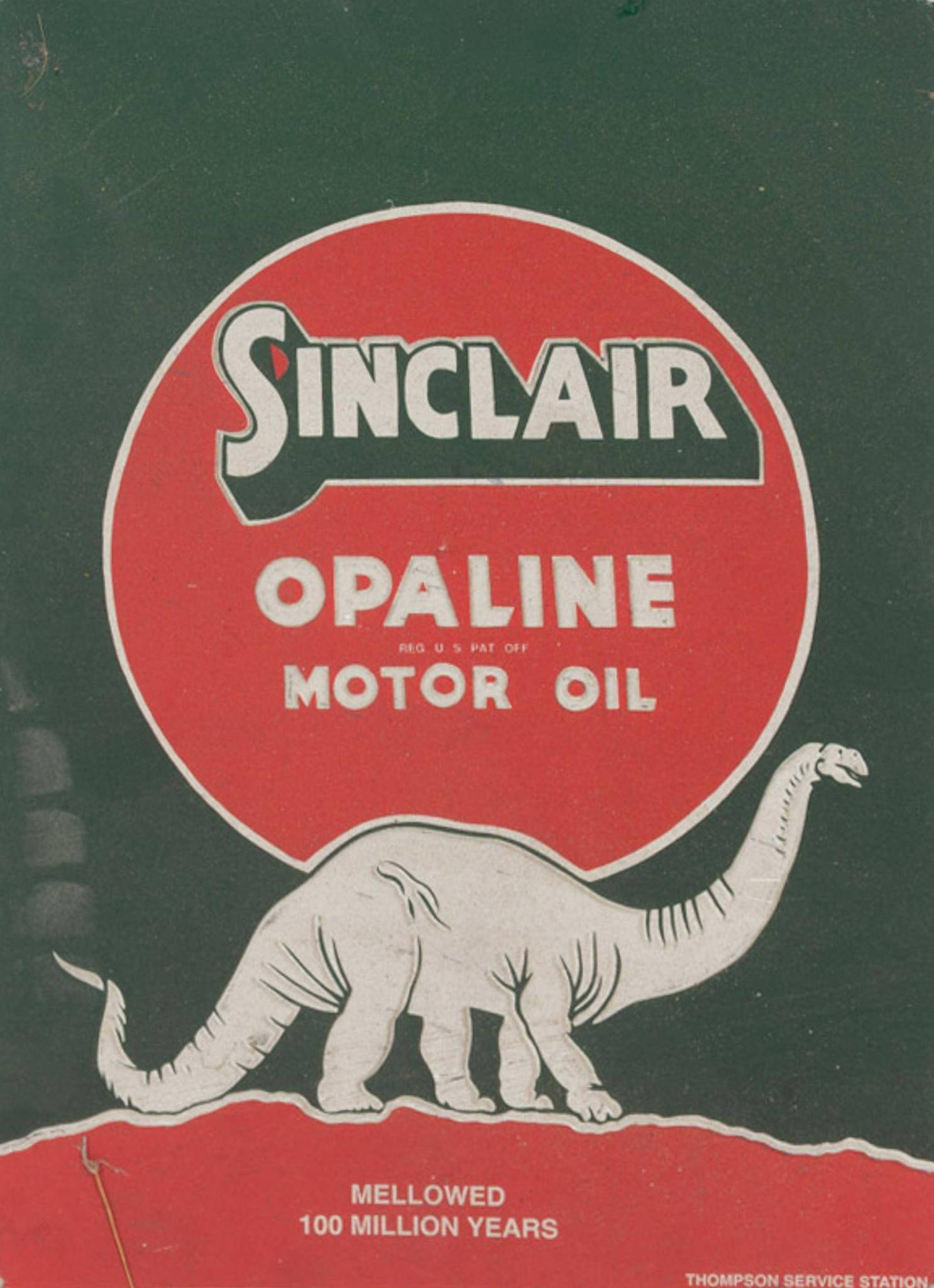 Sinclair Opaline Motor Oil Gasoline Sign Auction