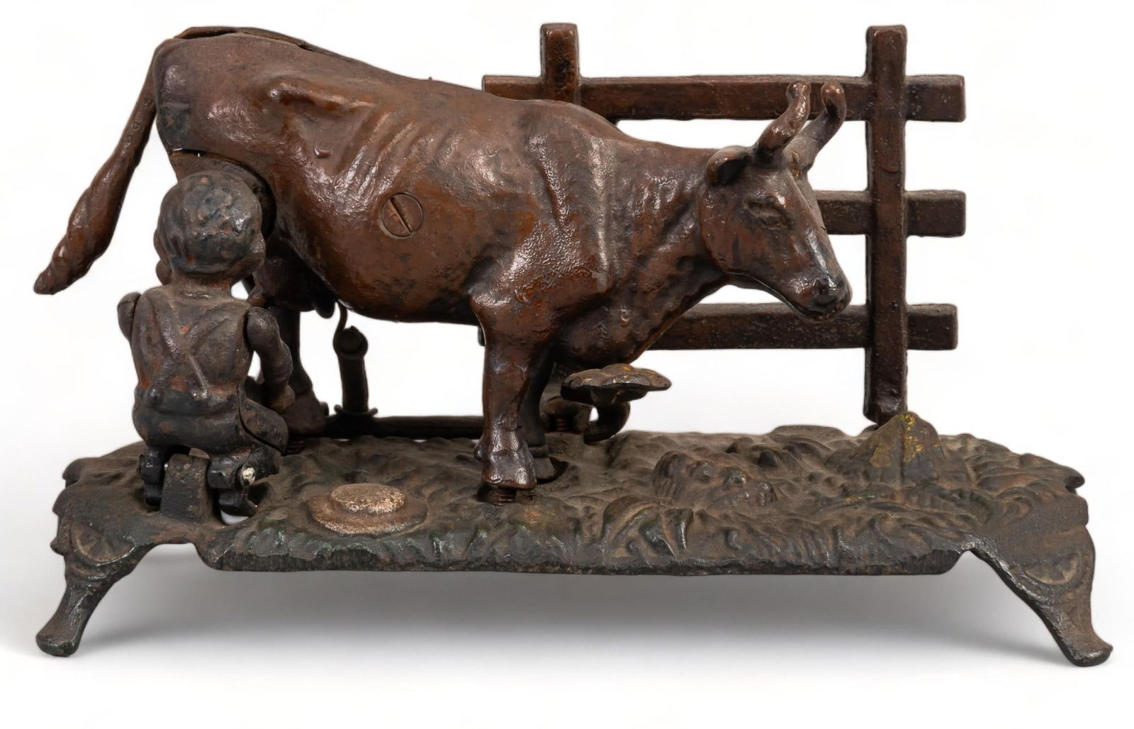 Milking Cow Cast Iron Bank Auction