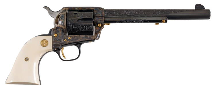 Custom Gilded Engraved Colt Saa 2nd Gen 45 Lc Revolver Auction