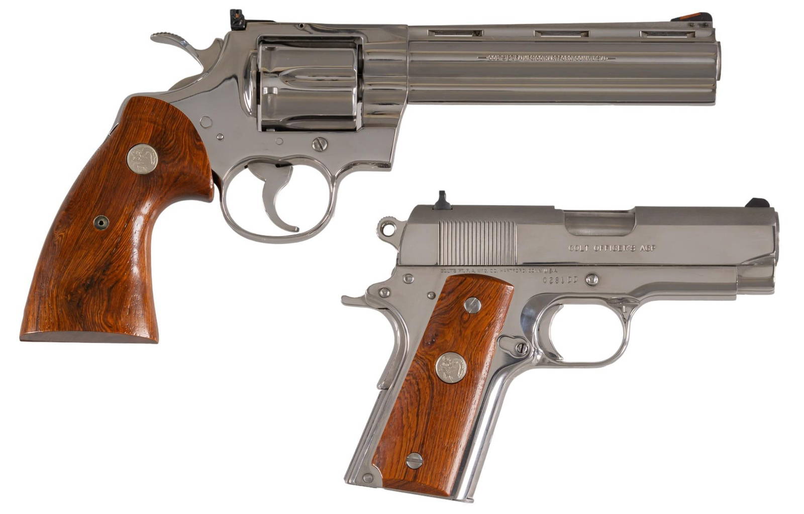 Exceptional Colt Double Diamond Python And Officer's Cased Set #281 Auction