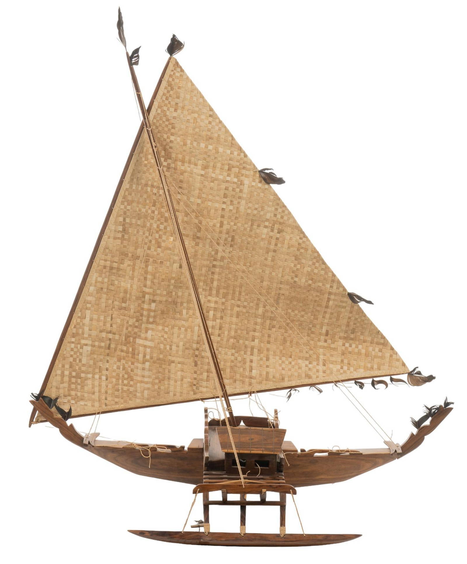 Wooden Model Outrigger Canoe Auction