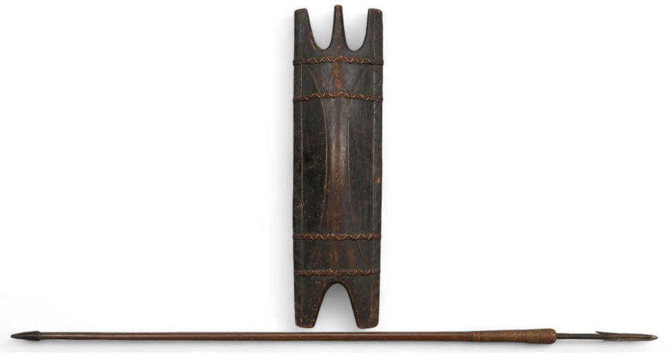 Philippine Kalinga Shield And Falfeg Spear