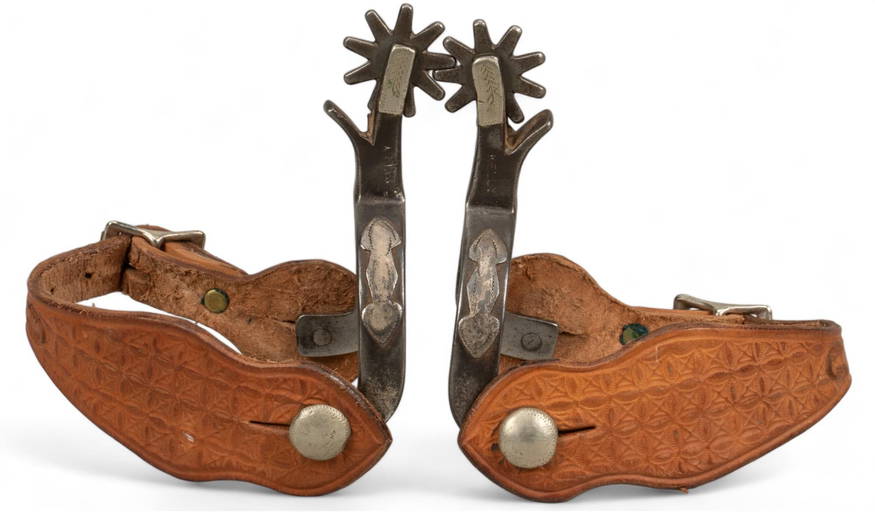 Kelly And Shank Bros Marked Silver Mounted Spurs