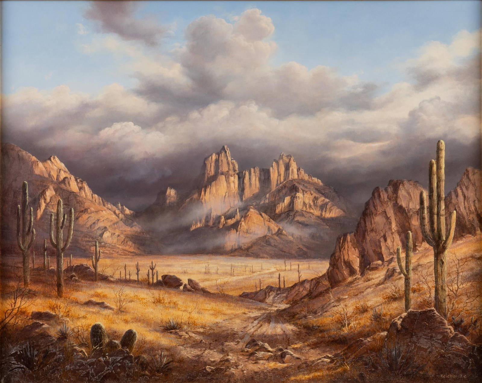 Rudi Reichardt, "summer Clouds Over The Desert" Auction