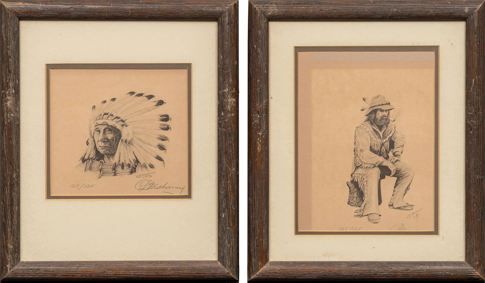 C. B. Mahaney, (2) Western Lithographs Auction