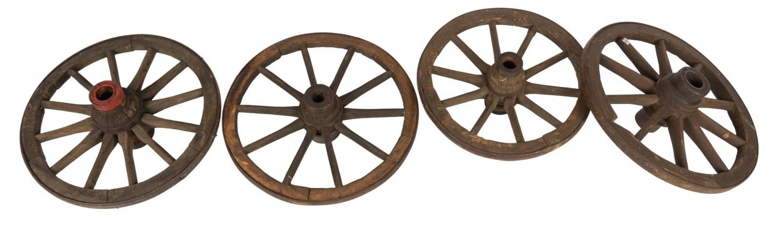 (4) Rustic Wagon Wheels Auction